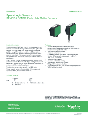 SpaceLogic SPMDP and SPMOP Particulate Matter (PM) Sensors ...