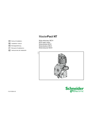 MasterPact NT - MCH gear motor - Instruction Sheet | Schneider Electric