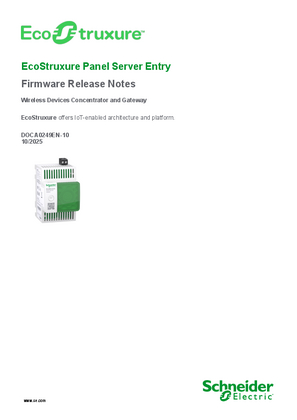 EcoStruxure Panel Server Entry - Firmware 2.4 Release Notes for PAS400 ...