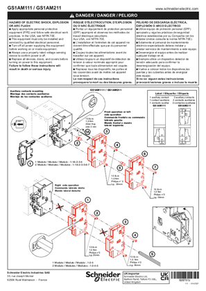 GS1AM111 / GS1AM211 - Auxiliary early break contacts for GS1DD 32 A ...