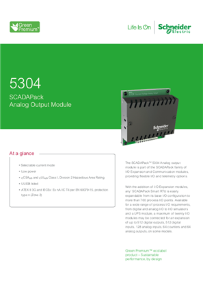 5304 SCADAPack Analog Output Datasheet A4 | Schneider Electric
