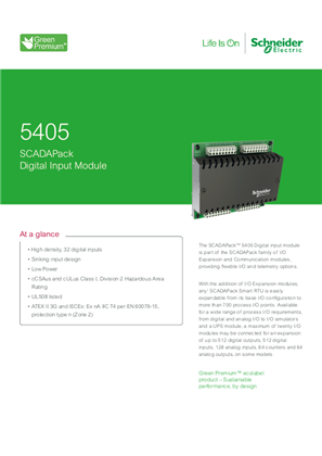 5405 SCADAPack Digital Input Datasheet A4 | Schneider Electric