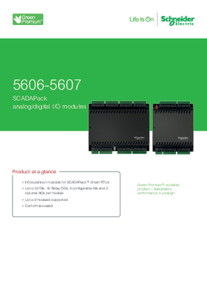 5606 5607 SCADAPack A D IO Datasheet A4 | Schneider Electric