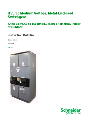 Square D HVL/cc MV Metal-Enclosed Switchgear Indoor or Outdoor ...