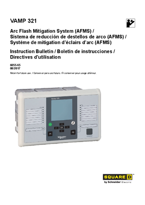 VAMP 321 Arc Flash Mitigation System (AFMS) | Schneider Electric