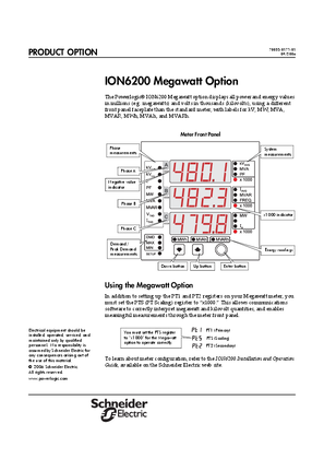 PowerLogic ION6200 Megawatt Option - EN User guide | Schneider Electric