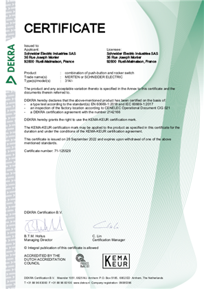 KEMA certificate Dekra | Schneider Electric