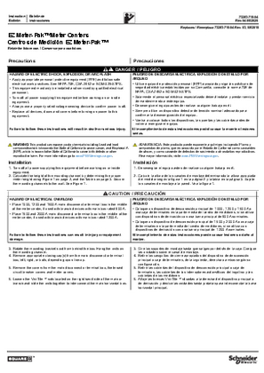 EZ Meter-Pak Meter Centers Installation Instructions | Schneider Electric
