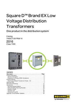Square D EX Low Voltage Distribution Transformers Catalog | Schneider ...