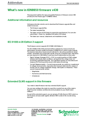 What's new in PowerLogic ION8650 firmware v430 Guía de usuario ...