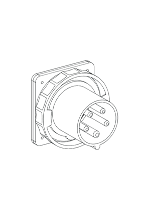 Mureva PK Panel Plug straight 63A 3P-N-E 380-415V IP67 - 3D CAD ...