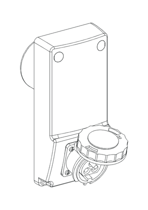 Mureva PKB Socket w/interlock 16A 2P Trafo 230-240V IP65 - 3D CAD ...
