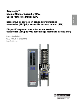 Surgelogic™ IMA Surge Protective Device (SPD) Installation Instructions ...