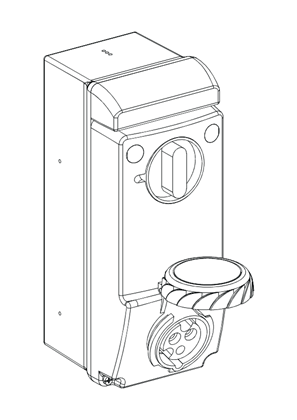 Mureva PKB wall Socket w/interlock 16A 2P-E 200-250V IP65 - 3D CAD ...