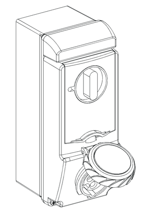 Mureva PKB Wall Socket w/interlock 16A 2P-E 200-250V IP65 - 3D CAD ...