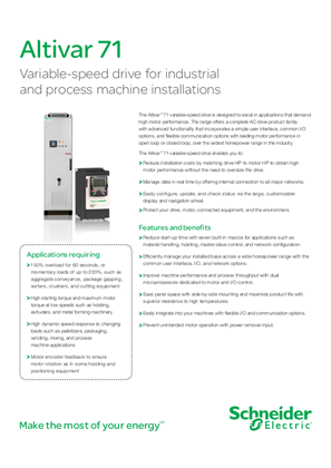 Altivar 71 Variable-speed drive for industrial and process machine installations - Handout ...