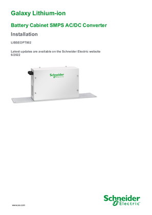 Galaxy Lithium-ion Battery Cabinet SMPS AC/DC Converter Installation ...