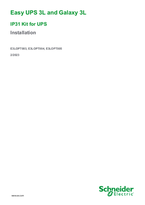 Easy UPS 3L IP31 Kit for UPS Installation Guía de usuario | Descargas ...