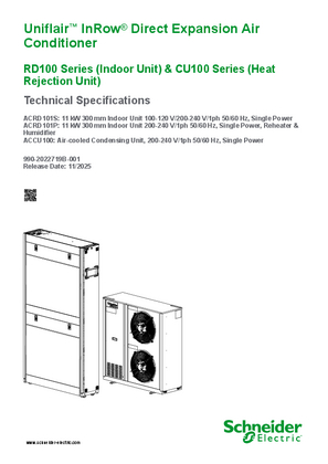 Uniflair™ InRow® Direct Expansion Air Conditioner RD100 Series (Indoor ...