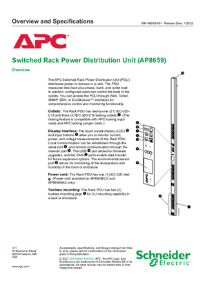Metered-by-Outlet with Switching Rack PDU (AP8659) Overview and ...