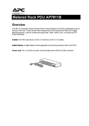 Metered Rack PDU AP7811B Overview and Specifications | Schneider Electric