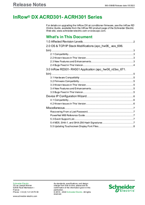 InRow DX ACRD301-ACRH301 Series Release Notes Guía de usuario ...