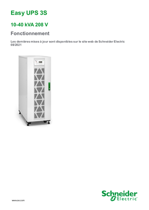 Easy UPS 3S 10-40 kVA 208 V Fonctionnement Guia do utilizador ...