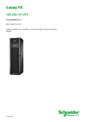 Galaxy PX 100-250 kW UPS Installation Kullanıcı kılavuzu | Schneider ...