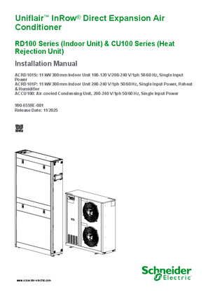 InRow Direct Expansion Air Conditioner RD100 Series (Indoor Unit ...