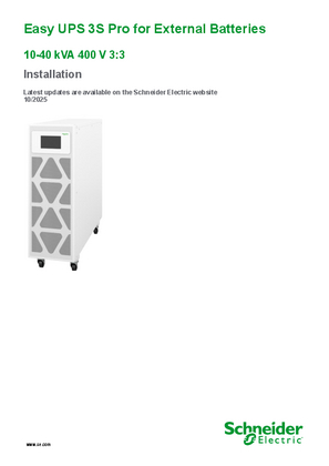 Easy UPS 3S Pro for External Batteries Installation | Schneider Electric