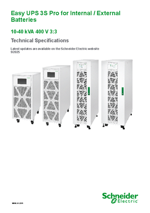 Easy UPS 3S Pro for External Batteries Technical Specifications ...