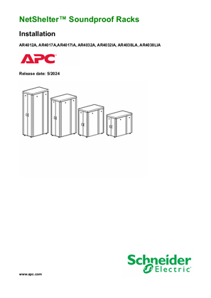 NetShelter Soundproof Racks Installation Manual | Schneider Electric