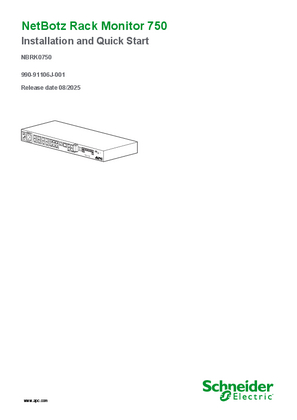 Installation and Quick Configuration NetBotz Rack Monitor 750 ...