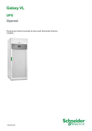 Galaxy VL UPS Pengoperasian User guide | Schneider Electric