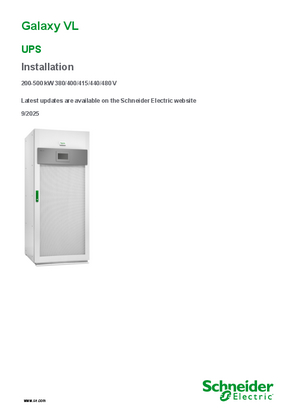 Galaxy VL 200-500 kW UPS Installation | Schneider Electric