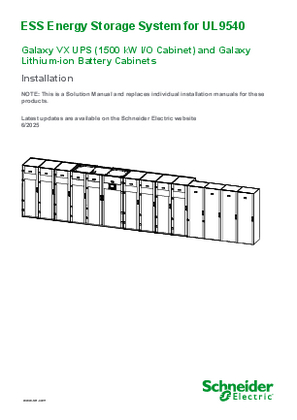 ESS Energy Storage System for UL9540 Galaxy VX 1500 kW UPS and Galaxy ...