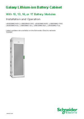 Galaxy Lithium-ion Battery Cabinet Installation and Operation Manual ...