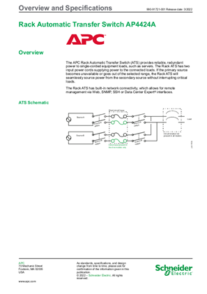 NetShelter Rack ATS AP4424A Overview and Specifications | Schneider ...