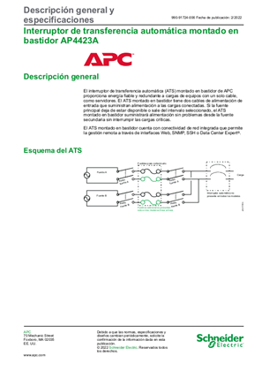 NetShelter Interruptor de Transferencia Automática (Automatic Transfer ...