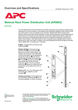 Metered Rack Power Distribution Unit (AP8862) Overview and ...