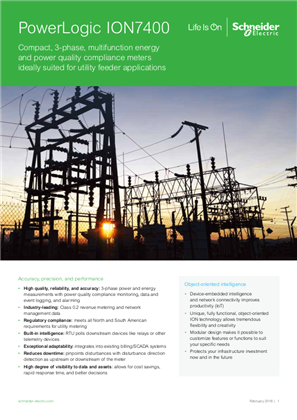 Brochure (web): PowerLogic ION7400 - Compact, 3-phase, multifunction ...