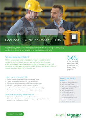 EcoConsult Audit for Power Quality | Schneider Electric
