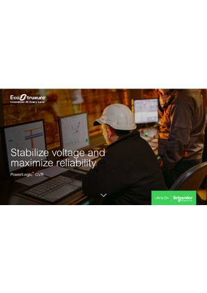 Stabilize voltage and maximize reliability with PowerLogic DVR ...