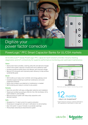 PowerLogic PFC Smart Capacitor Banks for UL/CSA markets | Schneider Electric