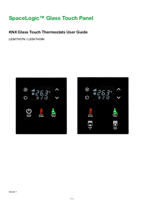 SpaceLogic KNX Glass Touch Thermostats User Guide | Schneider Electric