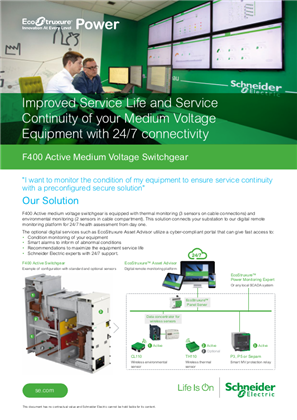 Improved Service Life and Service Continuity of your Medium Voltage ...