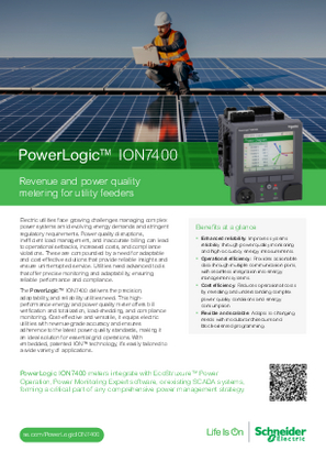 PowerLogic ION7400 Flyer | Schneider Electric