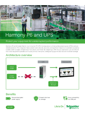 Harmony P6 and UPS, Leaflet | Schneider Electric