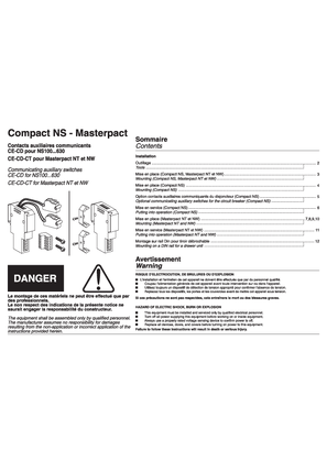 Communicating auxiliary switches CE-CD for NS 100 to 630 and CE-CD-CT ...