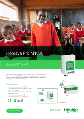 Homaya Pro MPPT 1000 Flyer | Schneider Electric